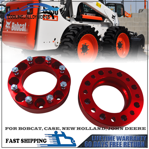 2PCS Skid Steer 8Lug Wheel Spacers For Bobcat Case CAT John Deere New ...