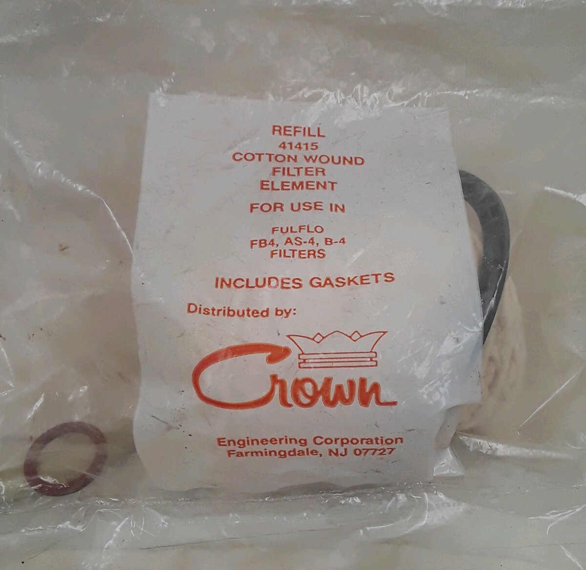 Crown Cotten Wound Filter element 41415 Fulflo FB4 AS-4 B-4 FILTERS w ...