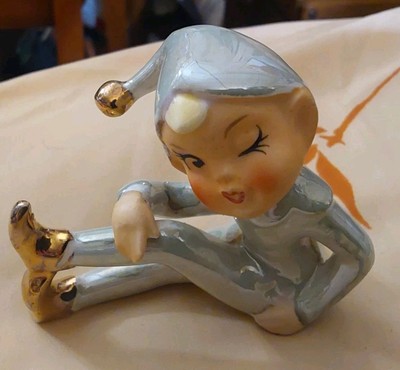 Vtg 1950's Japan Irridescent Elf Christmas Figurine Winking Elf Holt ...