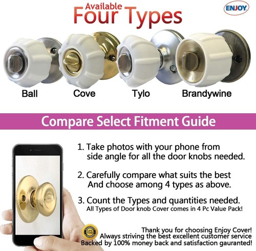 New Enjoy Cover - Door Knob Grips Non Slip Arthritis & Senior White | eBay