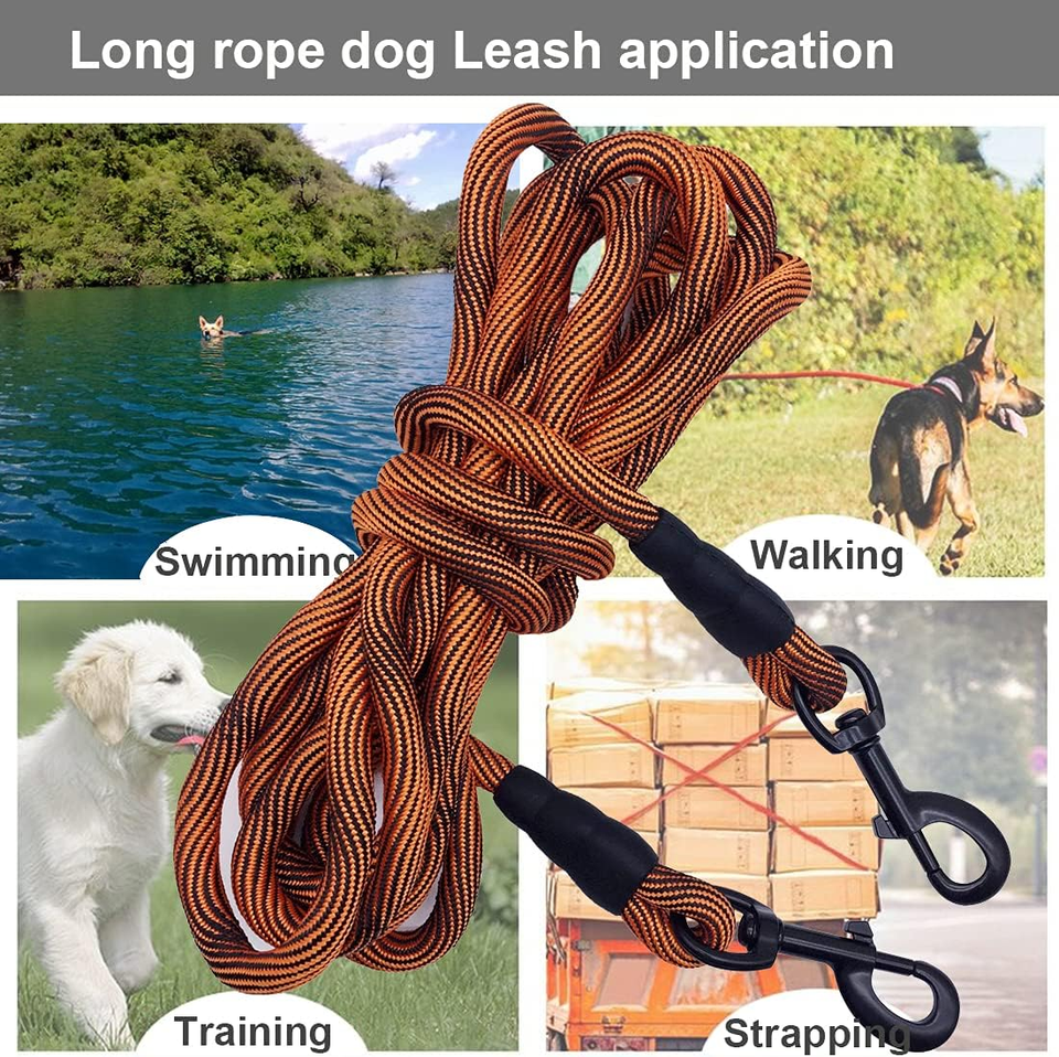 Dog Tie Out, Check Cord Long Tether Rope Leash, 8Ft 12Ft 20Ft 30Ft 50Ft ...