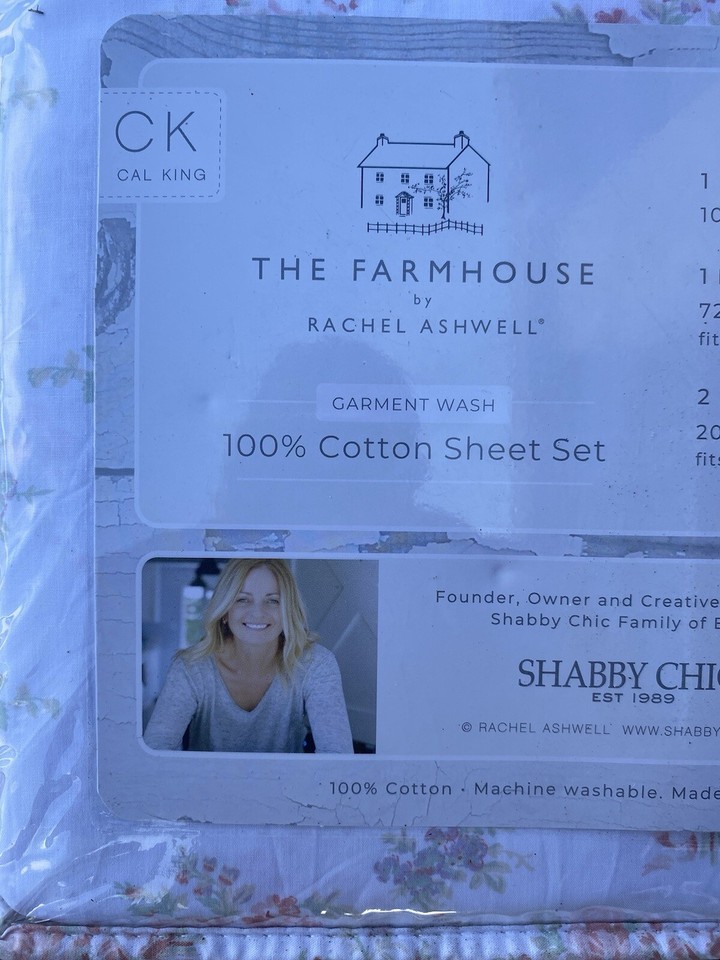 Rachel Ashwell Farmhouse Simply Shabby Chic Cal King Cotton White ...