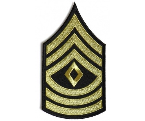 US Army FIRST SERGEANT Patch Jacket Biker Vest E-8 Chevron Veteran Rank ...