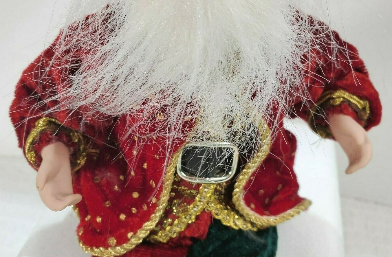 VTG Posable Santa Claus Christmas Figure 14” Christmas Decor Red/ Green ...