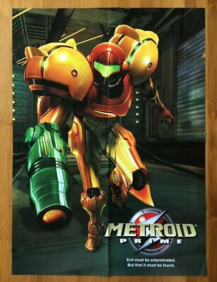 2002 Official Metroid Prime/Gamecube Console Foldout Poster Authentic ...