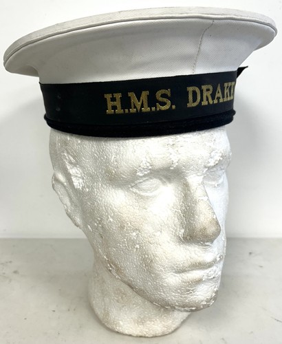 British Military Issue HMS Drake Royal Navy Class II Pork Pie Dress Cap ...