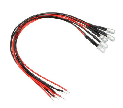 3mm Size Blue LED Lights (5) w/ Wires DC Input 6V-12VDC | eBay