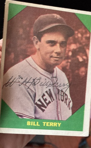 1960 Fleer Bill Terry Signed Baseball Card Jsa Sticker | eBay