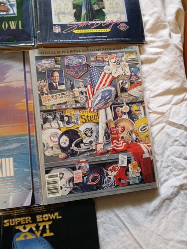 Lot of 5 NFL Super Bowl Official Game Programs XXIX, XXV, XXIII, XXII ...