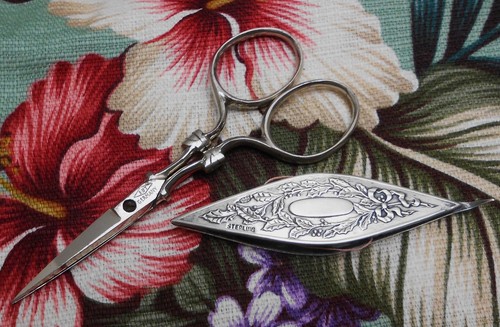Beautiful Sterling Silver Tatting Shuttle Plus Small German Scissors | eBay