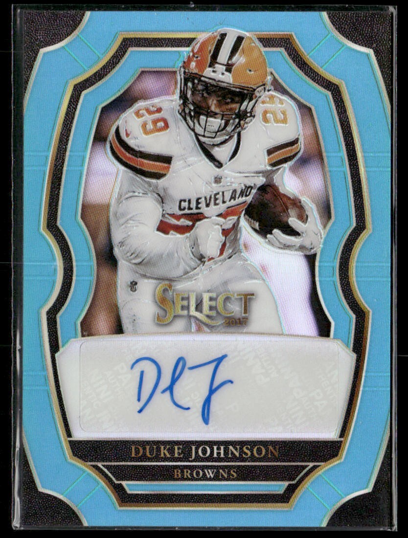 2017 Panini Select - Signatures Light Blue Prizm #SP-DJ Duke Johnson ...