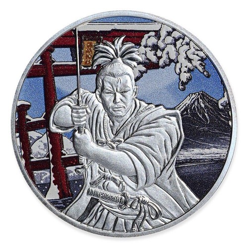 2022 Fiji samurai COLORIZED 1 oz .999 silver coin in capsule | eBay