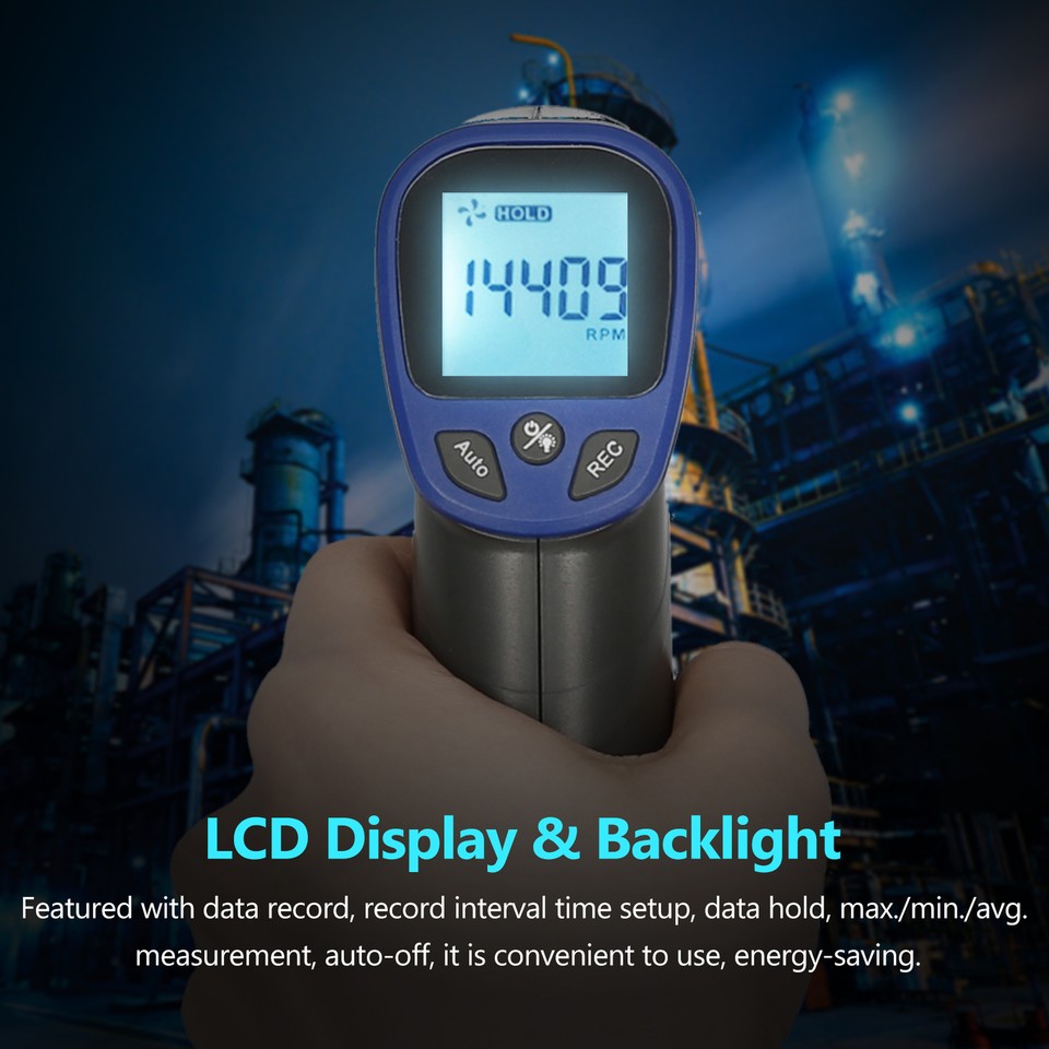 Digital Laser Tachometer Handheld RPM Meter Speedmeter Engine Motor ...