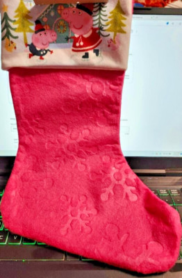 PINK FELT PEPPA PIG CHRISTMAS STOCKING 14In. | eBay