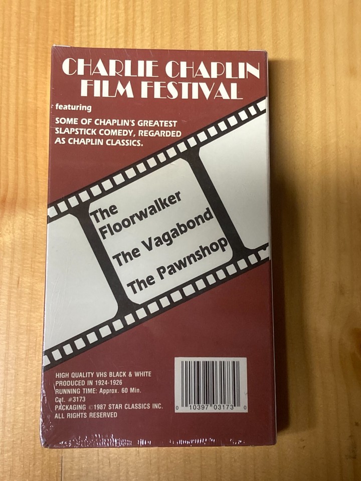 CHARLIE CHAPLIN FILM FESTIVAL STAR CLASSICS VHS (NEW IN FACTORY SEALED ...