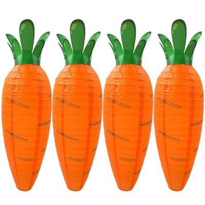 4pcs 3d Carrot Shaped Paper Lanterns Handmade Children Cartoon Patterns ...