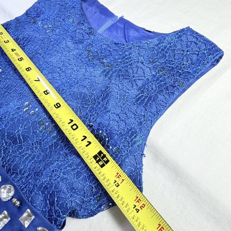 Girls Royal Blue Special Occasion Dress Sequined Lace Bodice Tulle ...