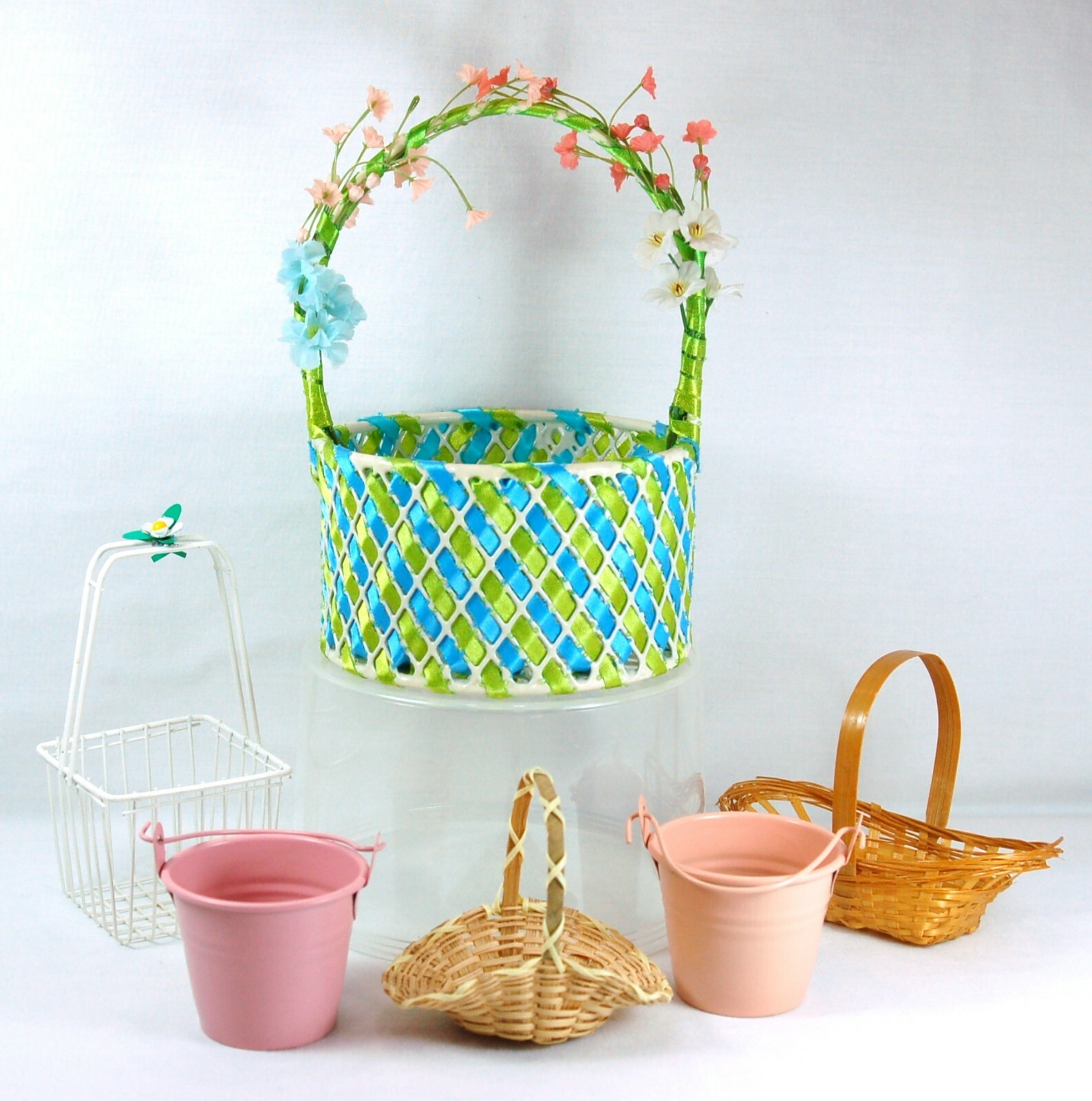 SET OF 6 MINI BASKETS & BUCKETS CRAFT & DECOR | eBay