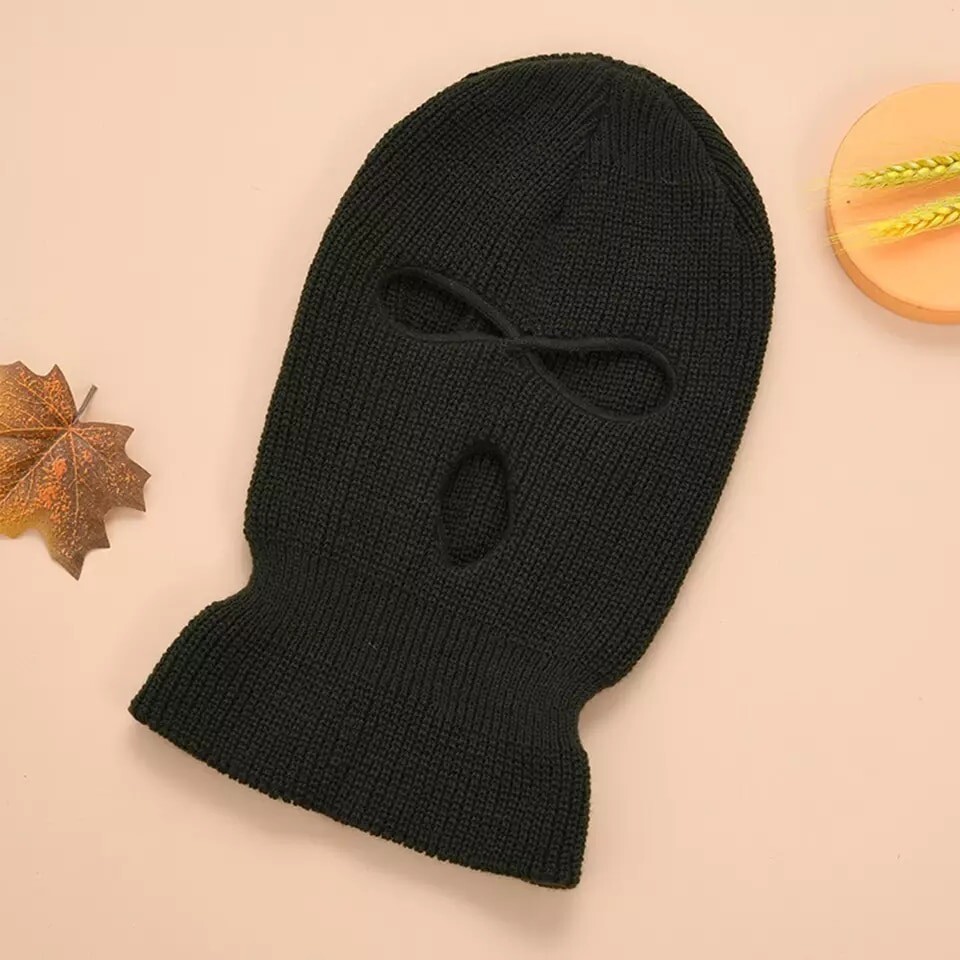 3 Hole Full Face Mask Winter Ski Cap Balaclava Beanie Tactical Warm Hat ...