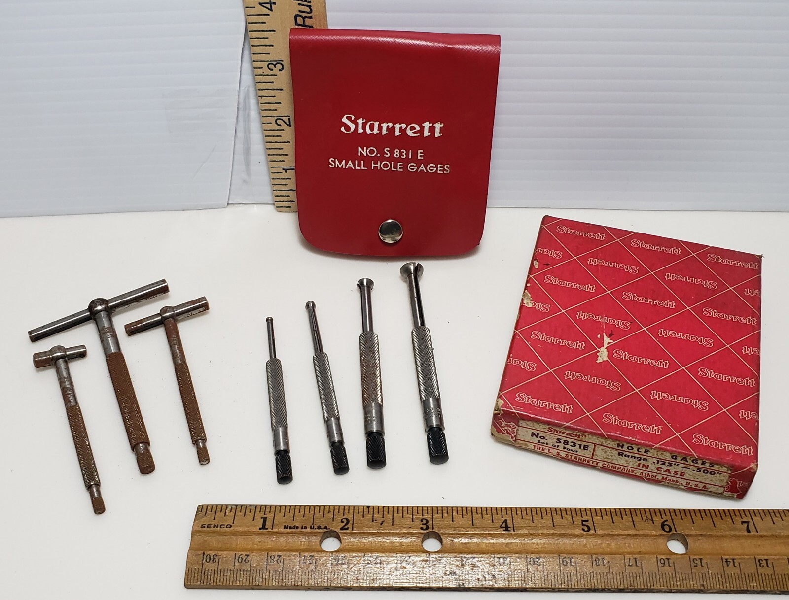 Starrett S831E 4 Small Hole Gages Pouch Original Box Plus Lot of 3 Bore ...