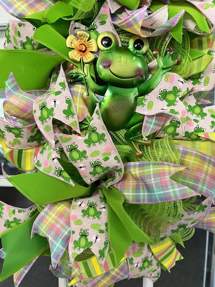 Cute Frog Swag Handmade Custom Wreath | eBay
