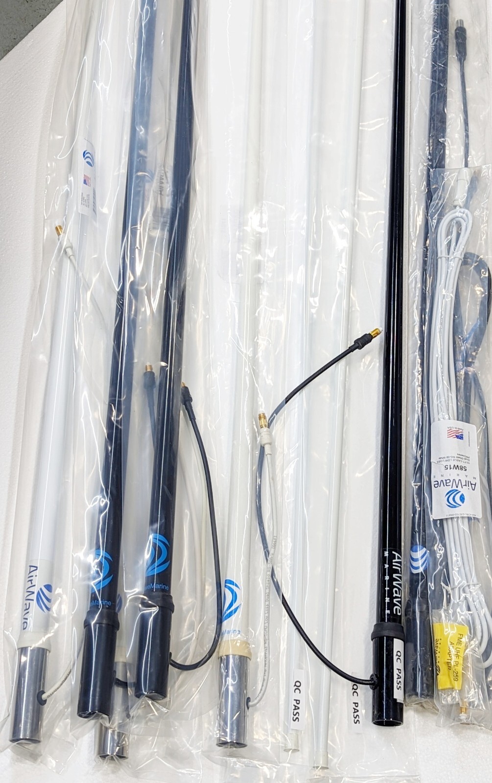 AirWave Marine 8FT VHF Boat Antenna White 15ft cable Factory Blem, demo ...