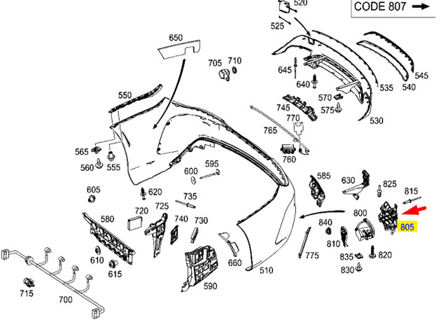 MERCEDES-BENZ CLA COUPE C117 RIGHT EXHAUST TIP BRACKET A1178850201 OEM ...