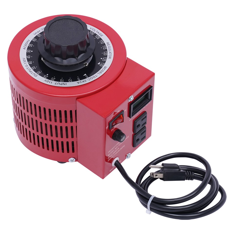 20Amp Variac Transformer Variable 0-130V AC Voltage Regulator Metered ...