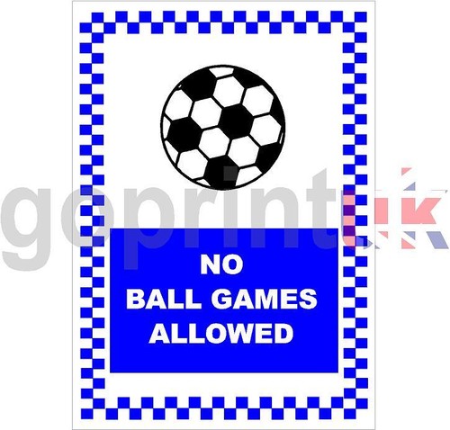 NO BALL GAMES ALLOWED PRINTED SIGN A5 A4 A3 | eBay