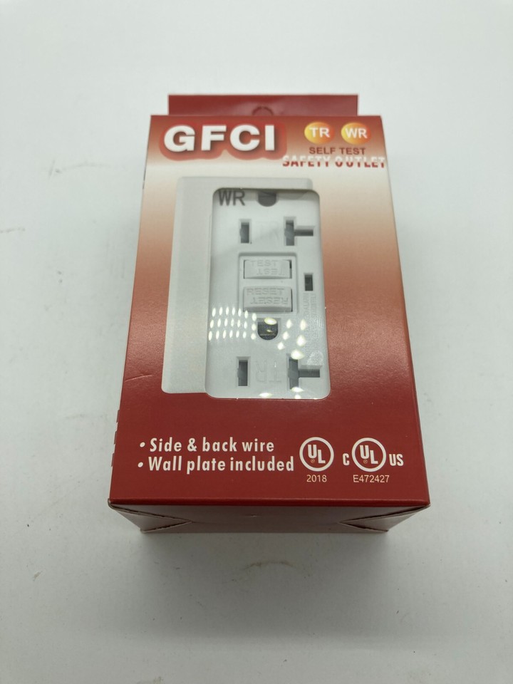 10PK GFCI GFI Outlet 20Amp WR/TR White GFCI Receptacles Outdoor Kitchen ...