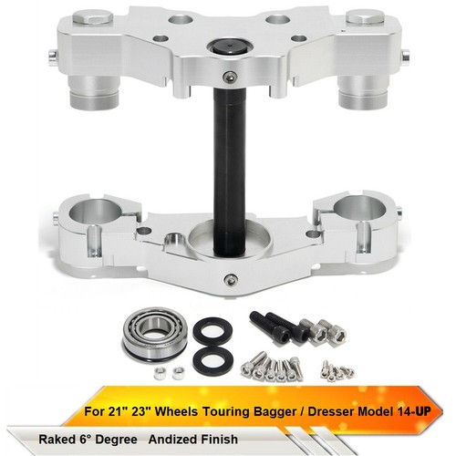 6 Degree 23" 21'' Wheels Raked Triple Trees For Harley Touring Bagger ...