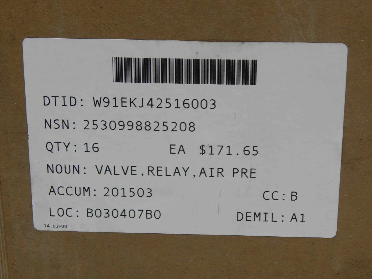 Wabco Valve Relay Filter Assy 013465 432-410-020-2 4324102020 2530-99 ...