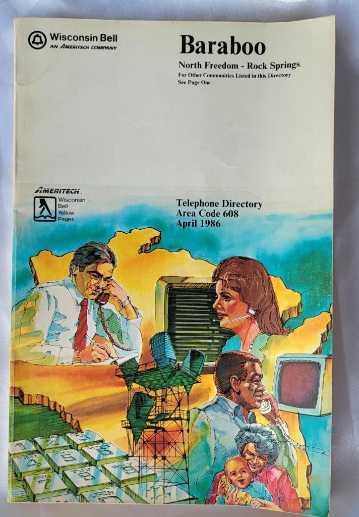 Vintage 1986 Baraboo Wisconsin Telephone Book | eBay