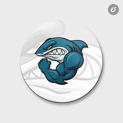 Power Angry Shark Animal | 4'' X 4'' Round Decorative Magnet | eBay