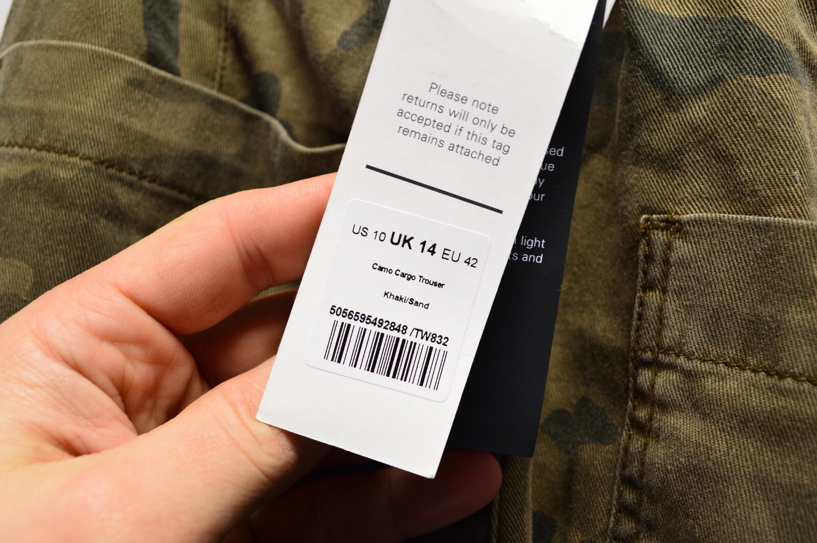 NWT ME+EM Camo Cargo Trouser Khaki Green Sand US Size 10 | eBay