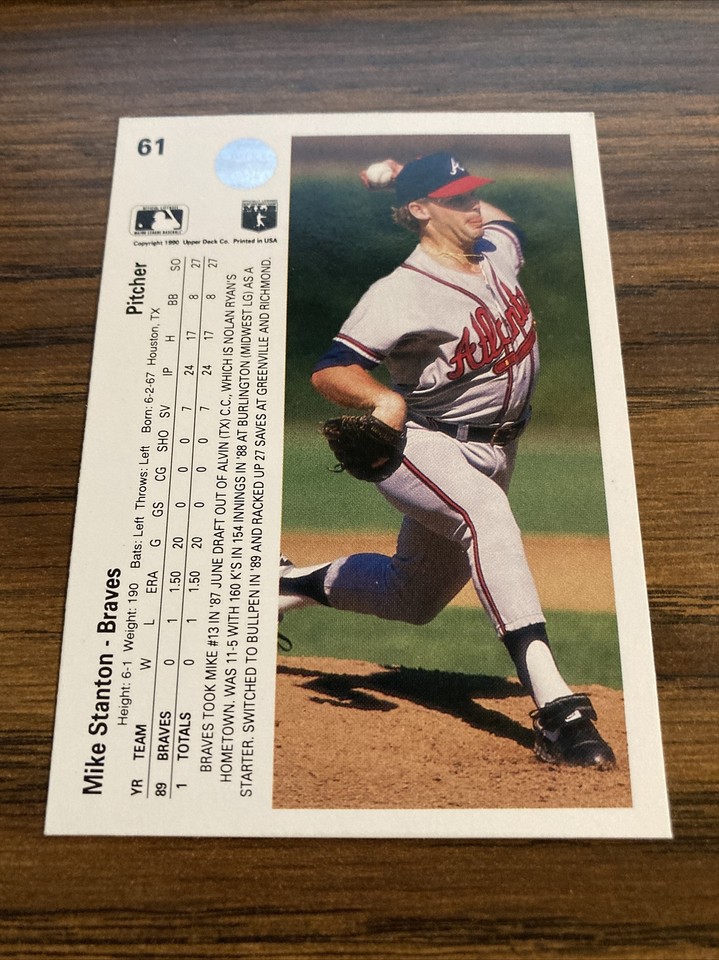 1990 Upper Deck Mike Stanton Atlanta Braves Pitcher #61 | eBay