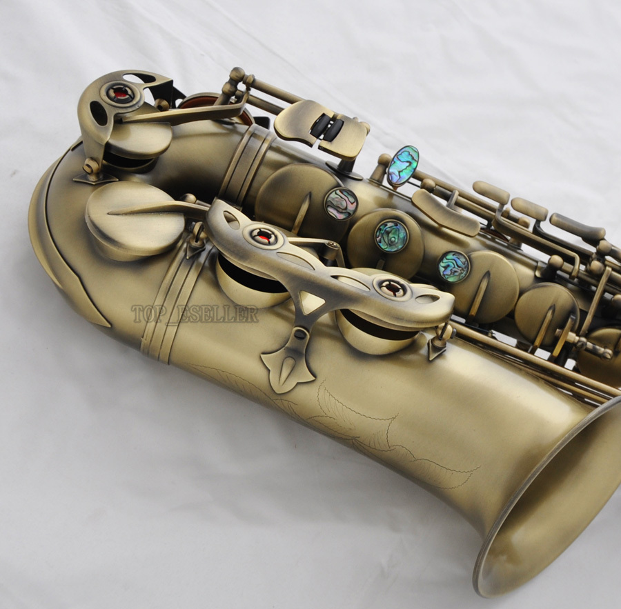 Prof New Antique Alto Saxophone Eb Sax High F# Abalone Shell Keys with ...