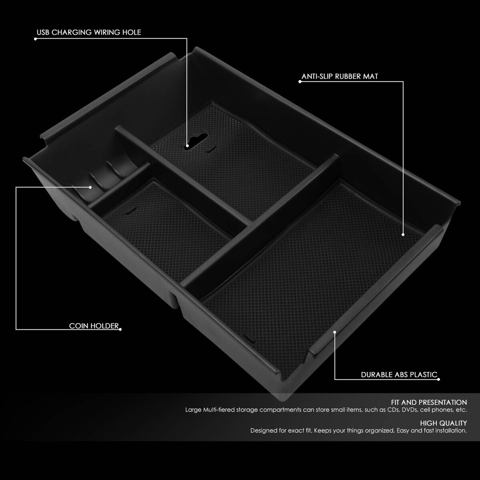 FOR 09-14 FORD F150 REMOVABLE CENTER CONSOLE STORAGE BOX ARMREST ...