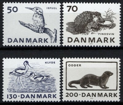 Denmark 1975, Wild animals, Endangered species set VF MNH, Mi 602-605 ...