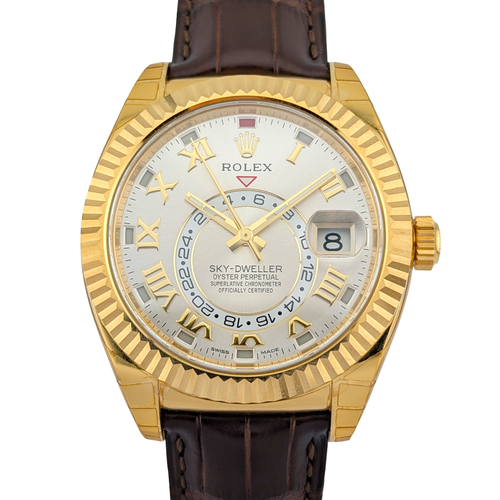Rolex 326138 Sky-Dweller Silver Roman Dial 42mm 2017 Box & Papers NOS ...
