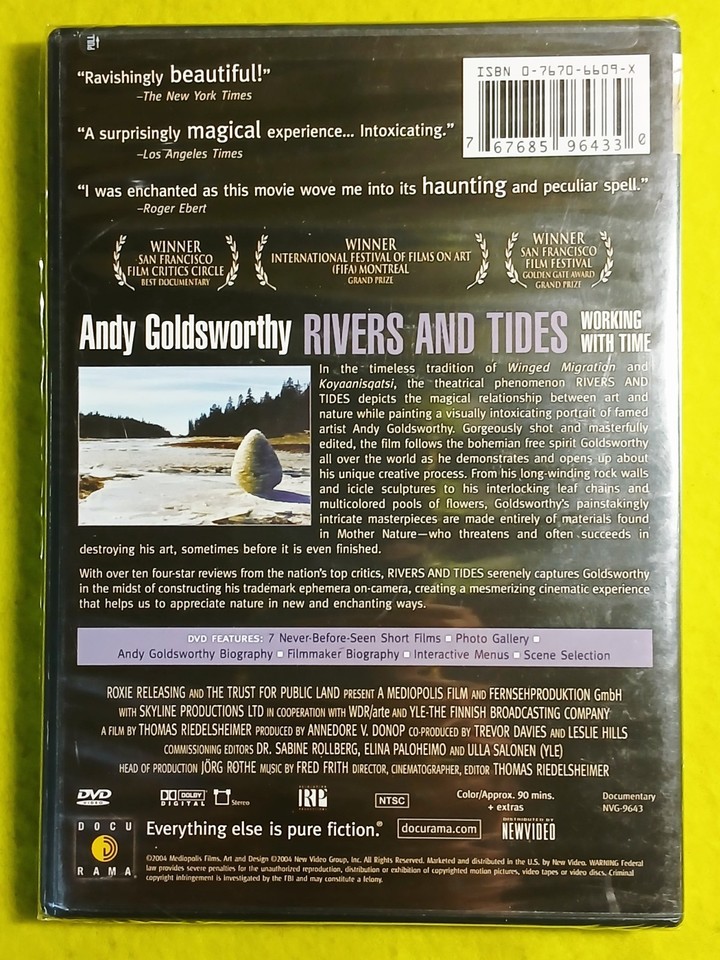 Andy Goldsworthy: Rivers and Tides: Working with Time (DVD, 2001 ...