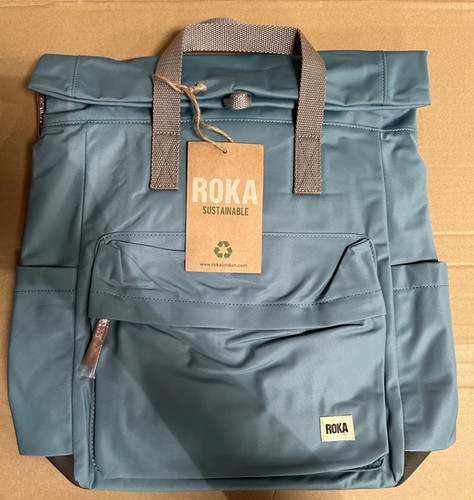 ROKA Petrol Blue Teal Medium Canfield B Recycled Nylon Bag Backpack ...