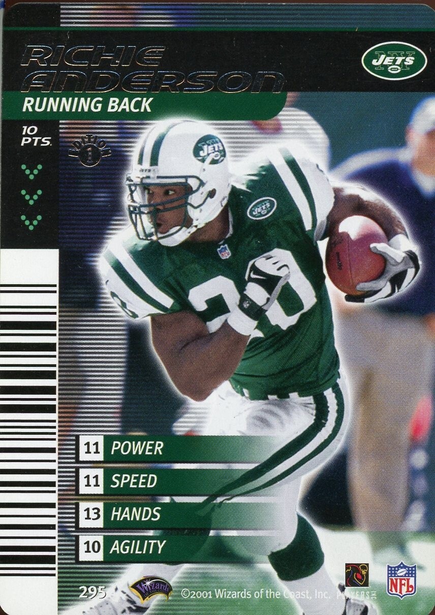 2002 NFL Showdown 1st Edition RICHIE ANDERSON JETS #295 | eBay
