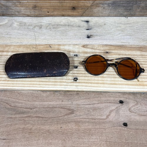 Antique 1920s Wilson Tortoise Shell Sunglasses Amber … - Gem