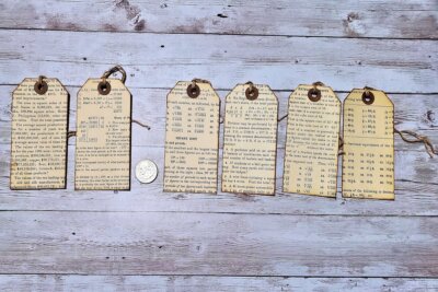 6~Vintage Style~Ephemera~Math~Junk Journal~Linen Cardstock~Hang Tags | eBay