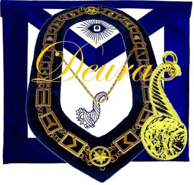 Masonic Master Mason Senior STEWARD GOLD Jewel Collar and EMBROIDERED ...