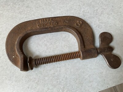 Vintage MARK CHICAGO 3” C-Clamp With Bat Wing Turn Screw | eBay