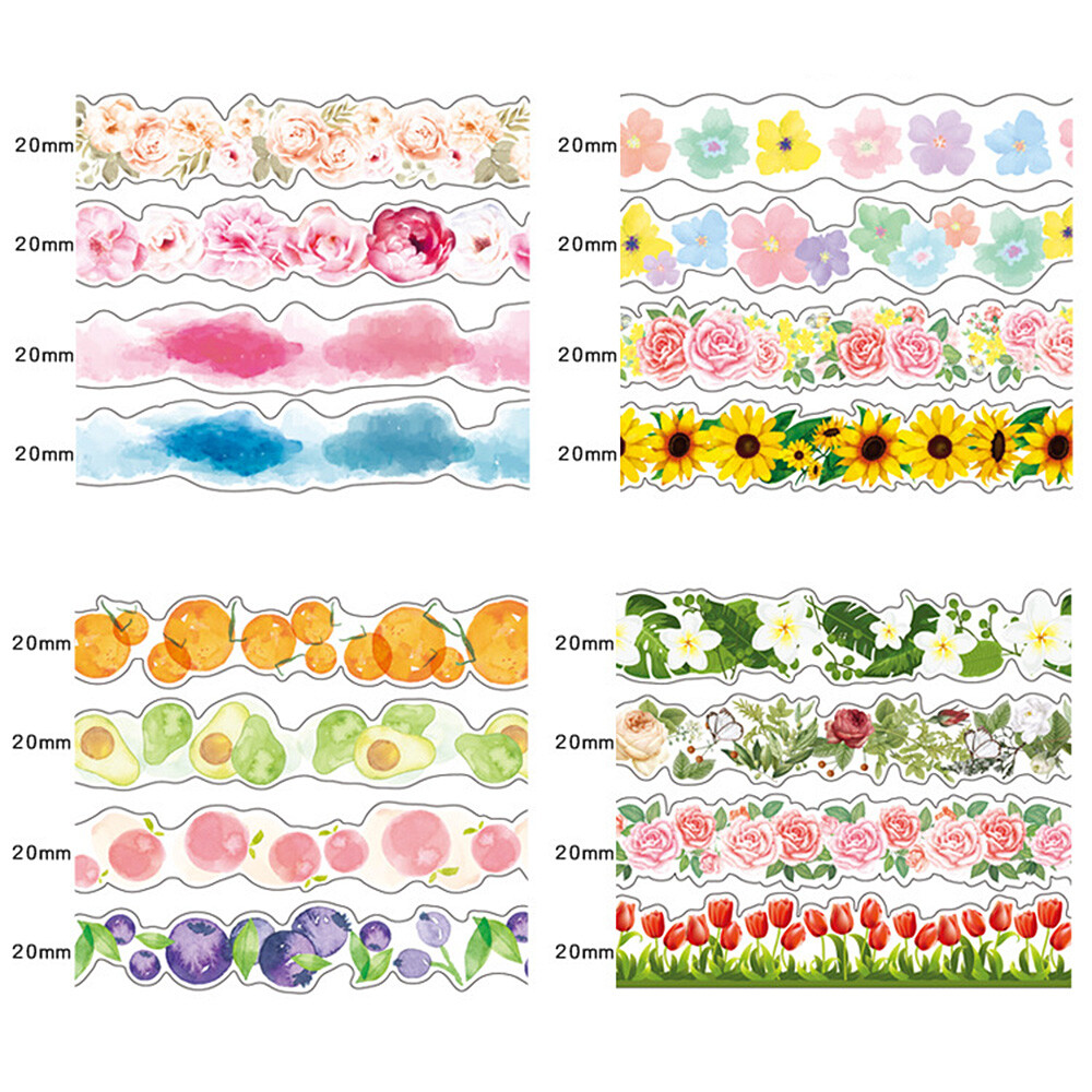 4Rolls Floral Washi Tape Flower Lace Stickers Stationery Diary ...