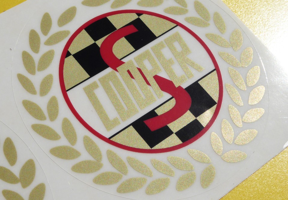 Classic Vintage retro 'Laurel' side decals stickers GOLD to fit Mini ...