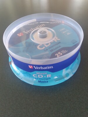 25 Pack VERBATIM Music CD-R 40X 700MB 80 Minutes NEW SEALED | eBay